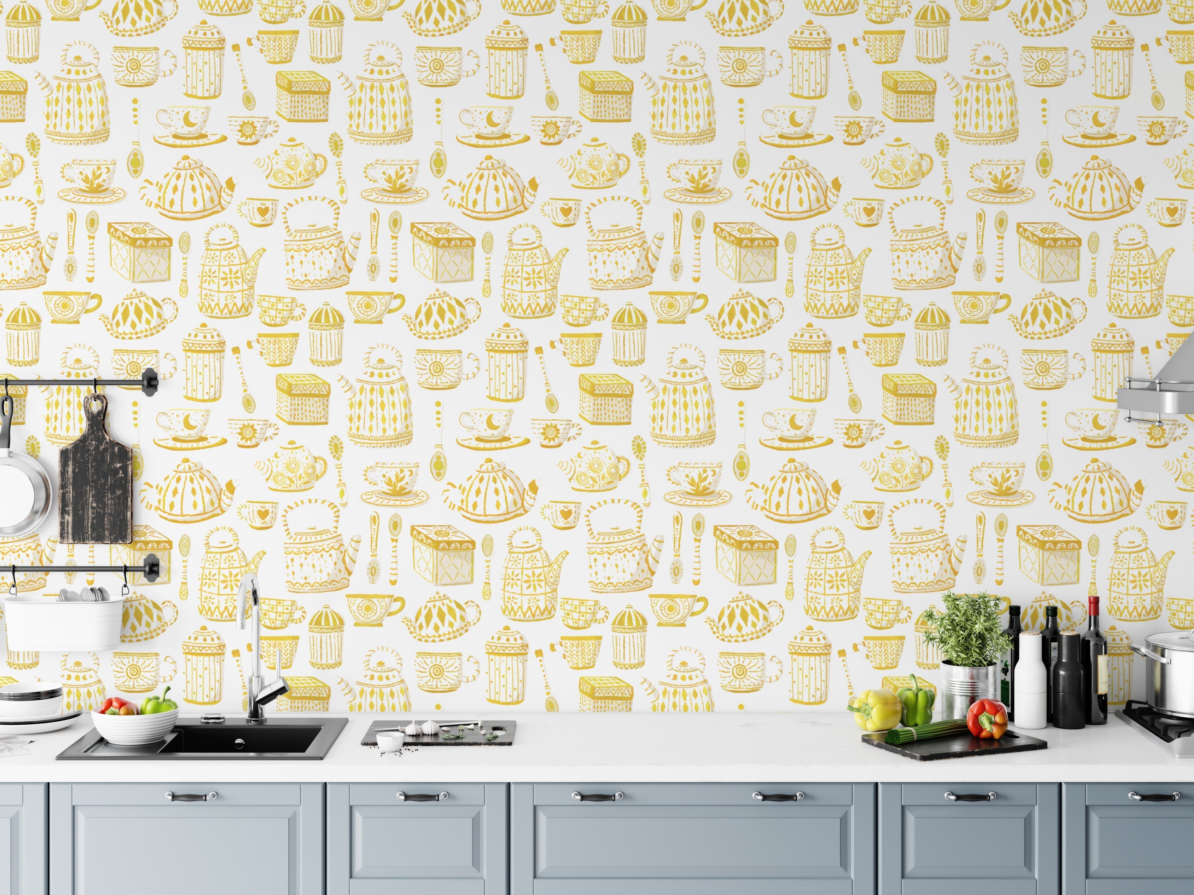 Yellow Wallpaper Australia: Ochre Texture Print and Murals