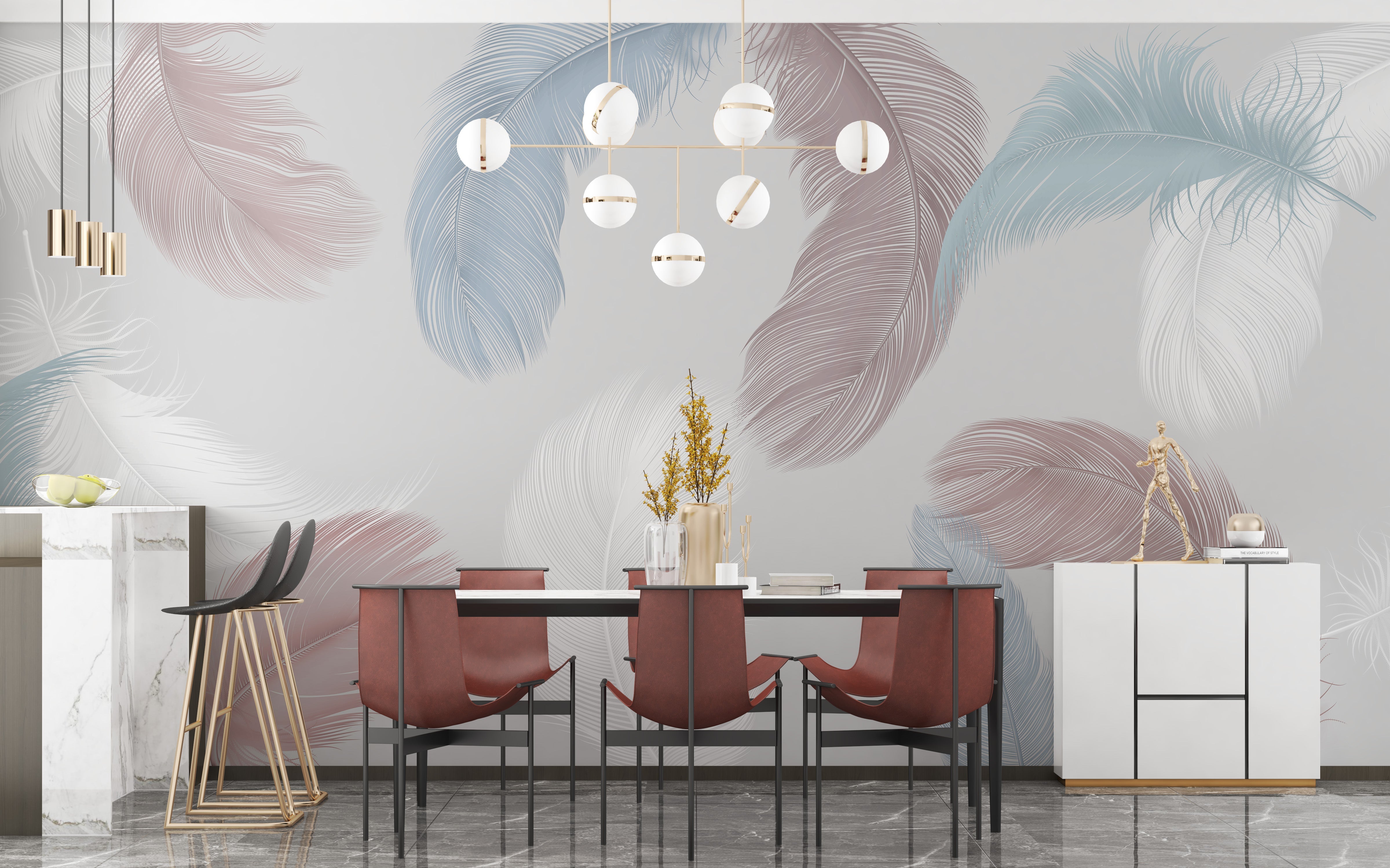 Feather Wallpaper - Art Wall Murals and Design in Australia
