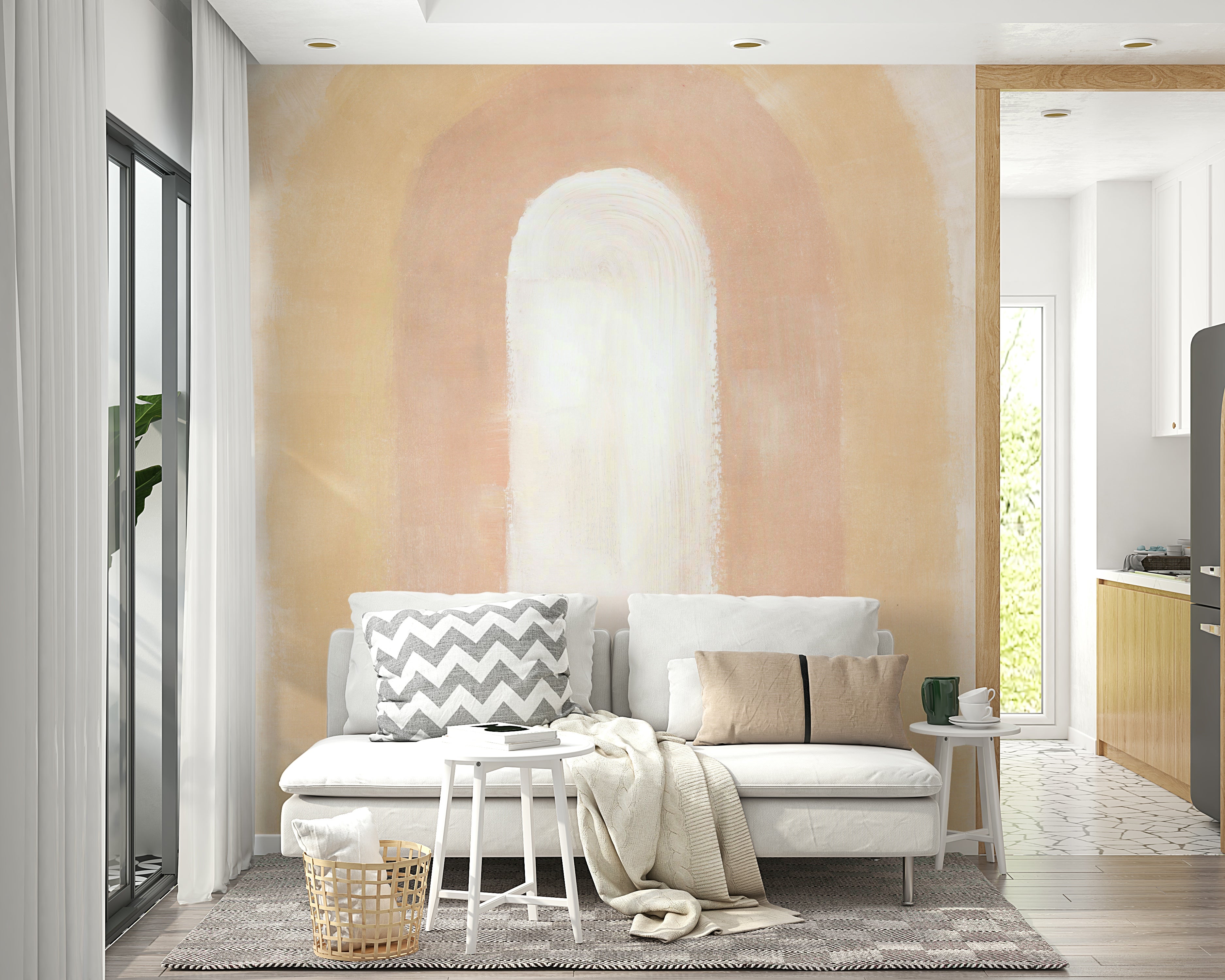 Golden Glow Arch Wallpaper – Radiant Style