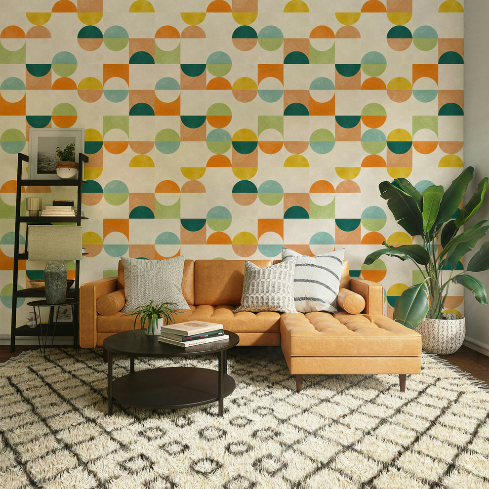 Retro Shapes Wallpaper - Mid-Century Style
