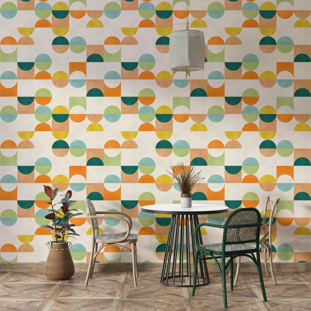 Retro Shapes Wallpaper - Mid-Century Style