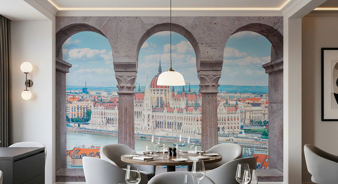 Architectural Glass Tunnel Wallpaper for Modern Spaces