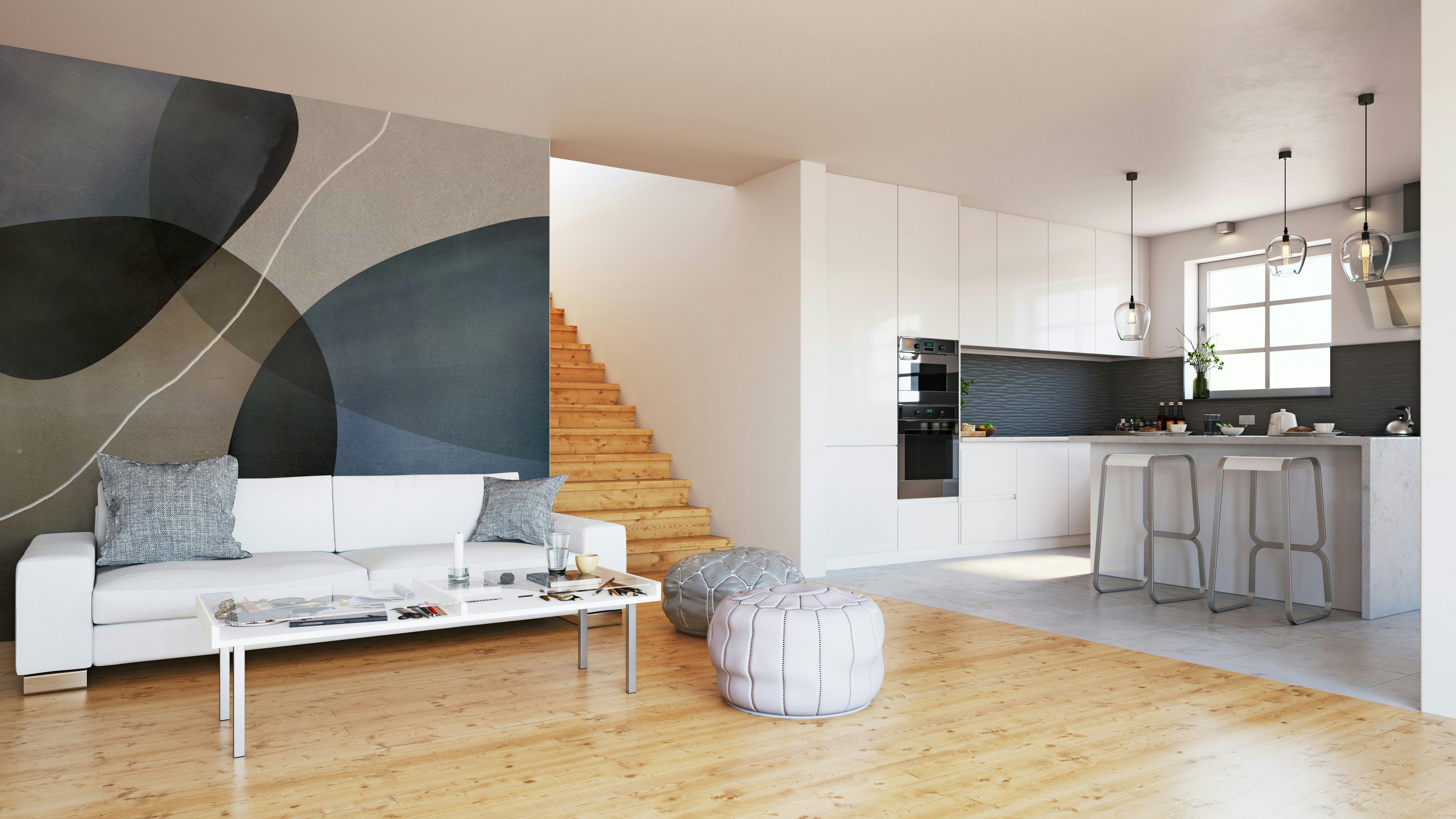 Abstract Neutral Wallpaper Mural