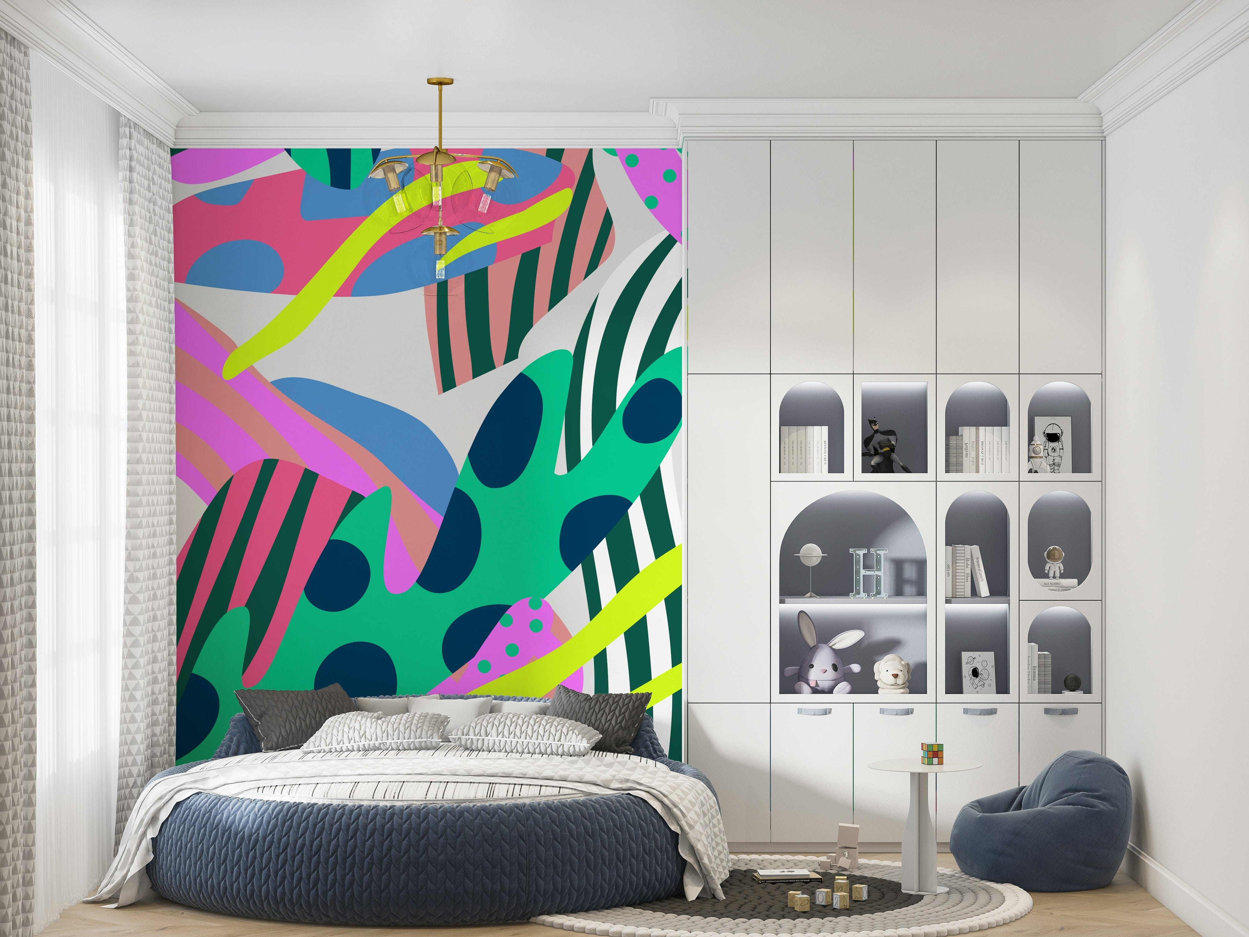 Atomic Garden Mural - Quirky Wallpaper