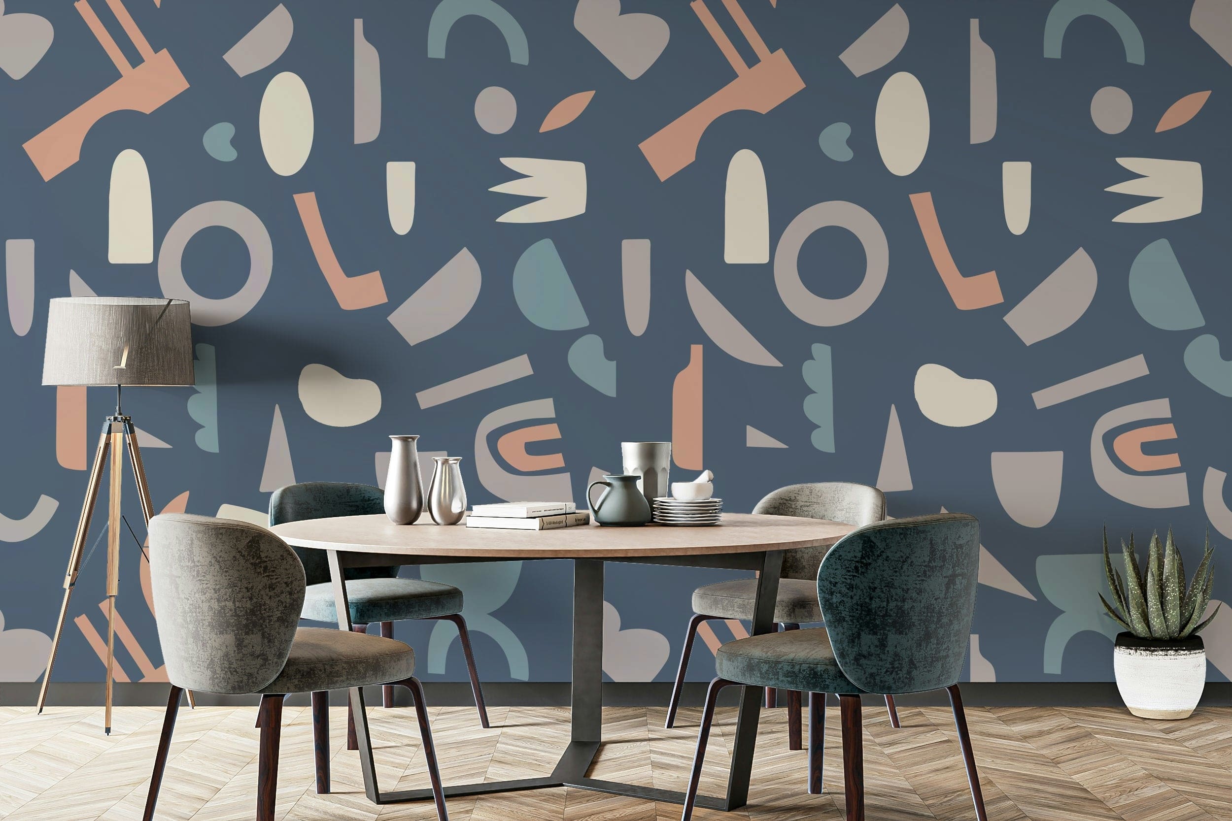 Calm Geometric Blue Wallpaper