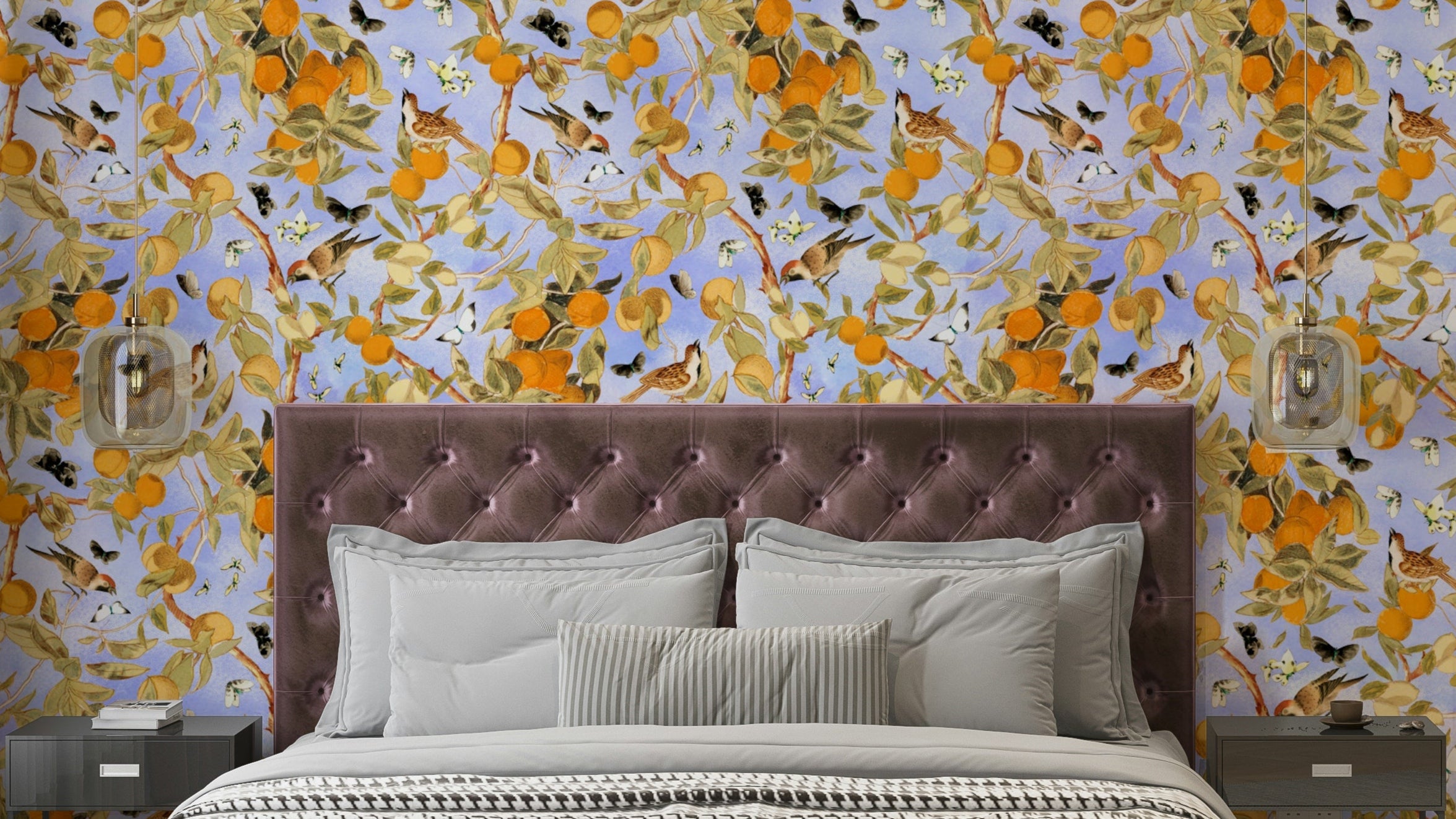 Citrus Serenade Wallpaper – Fresh Fruit Grove Wall Mural