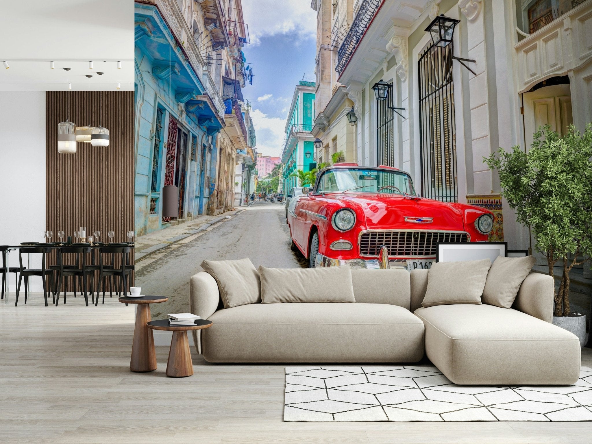 Cuban Classics Wall Mural Vintage Retro City Decor