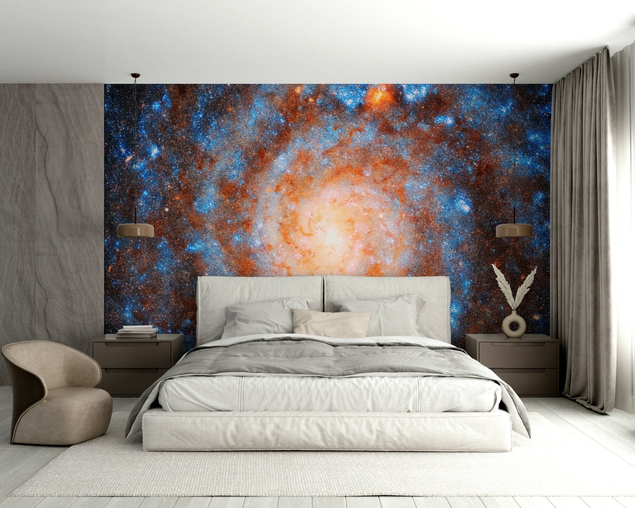 Galactic Swirl Wall Mural | Dynamic Cosmic Wallpaper