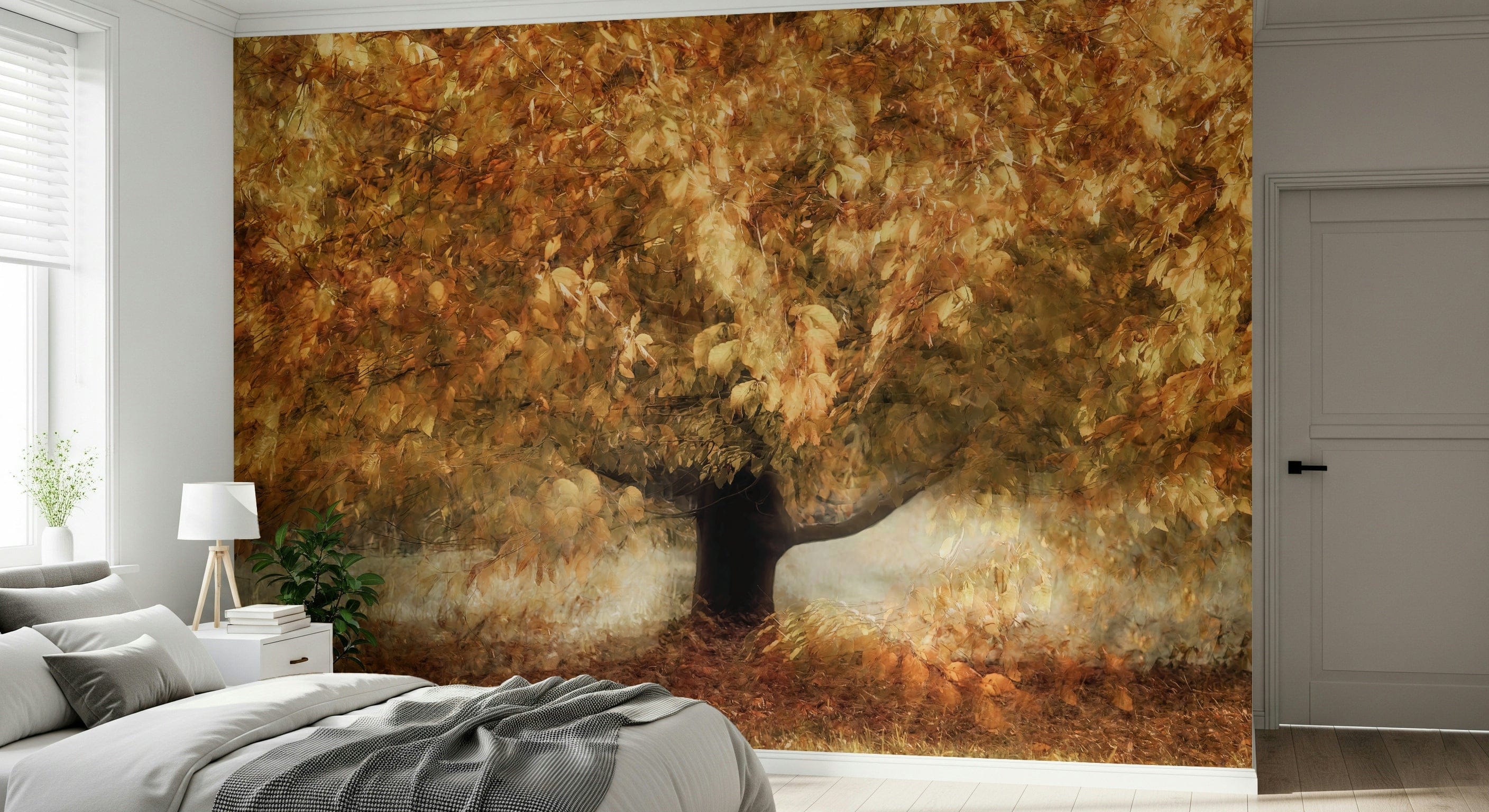 Gilded Autumn Tree Wallpaper