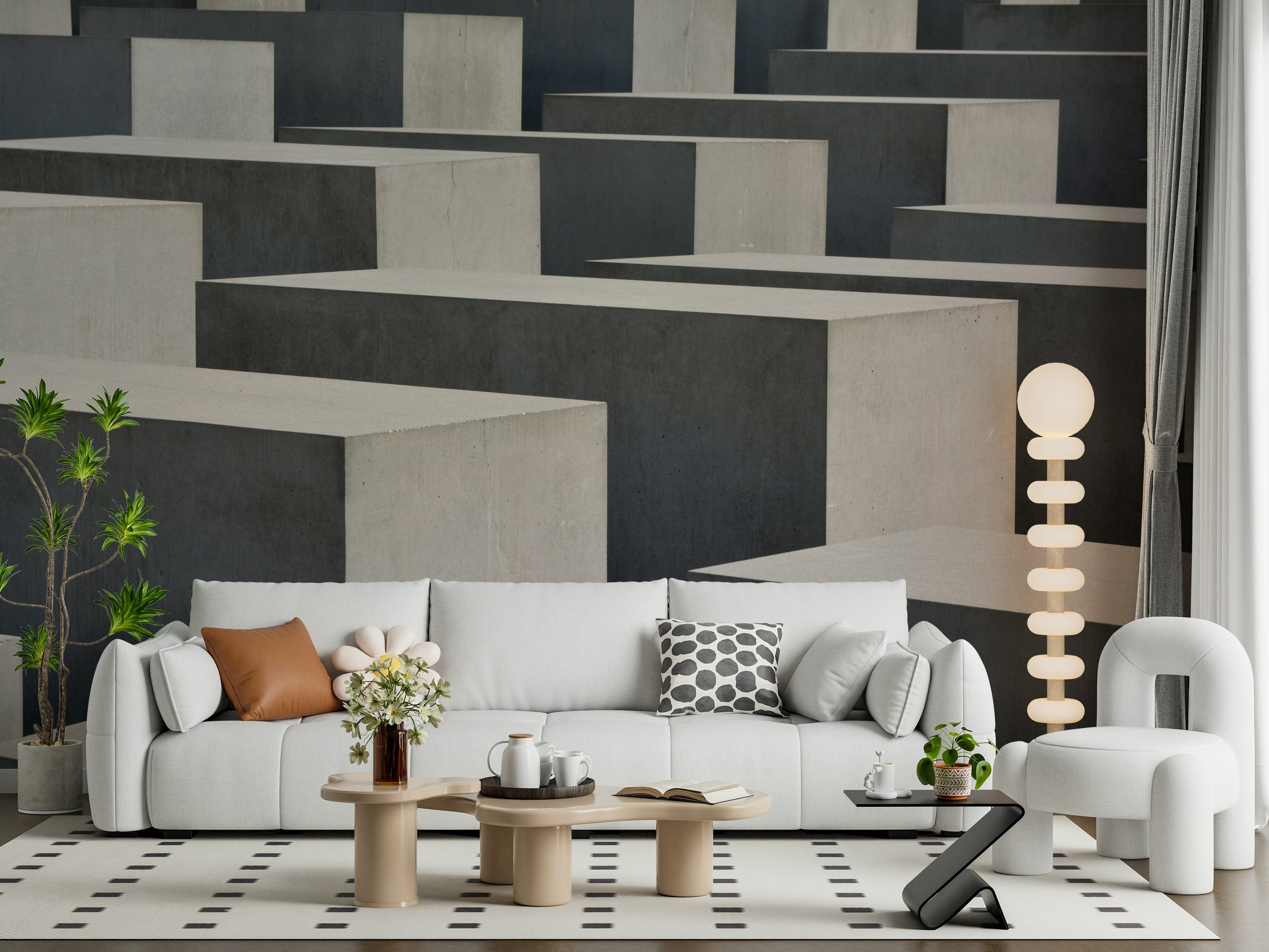 Modern Concrete Block Wallpaper