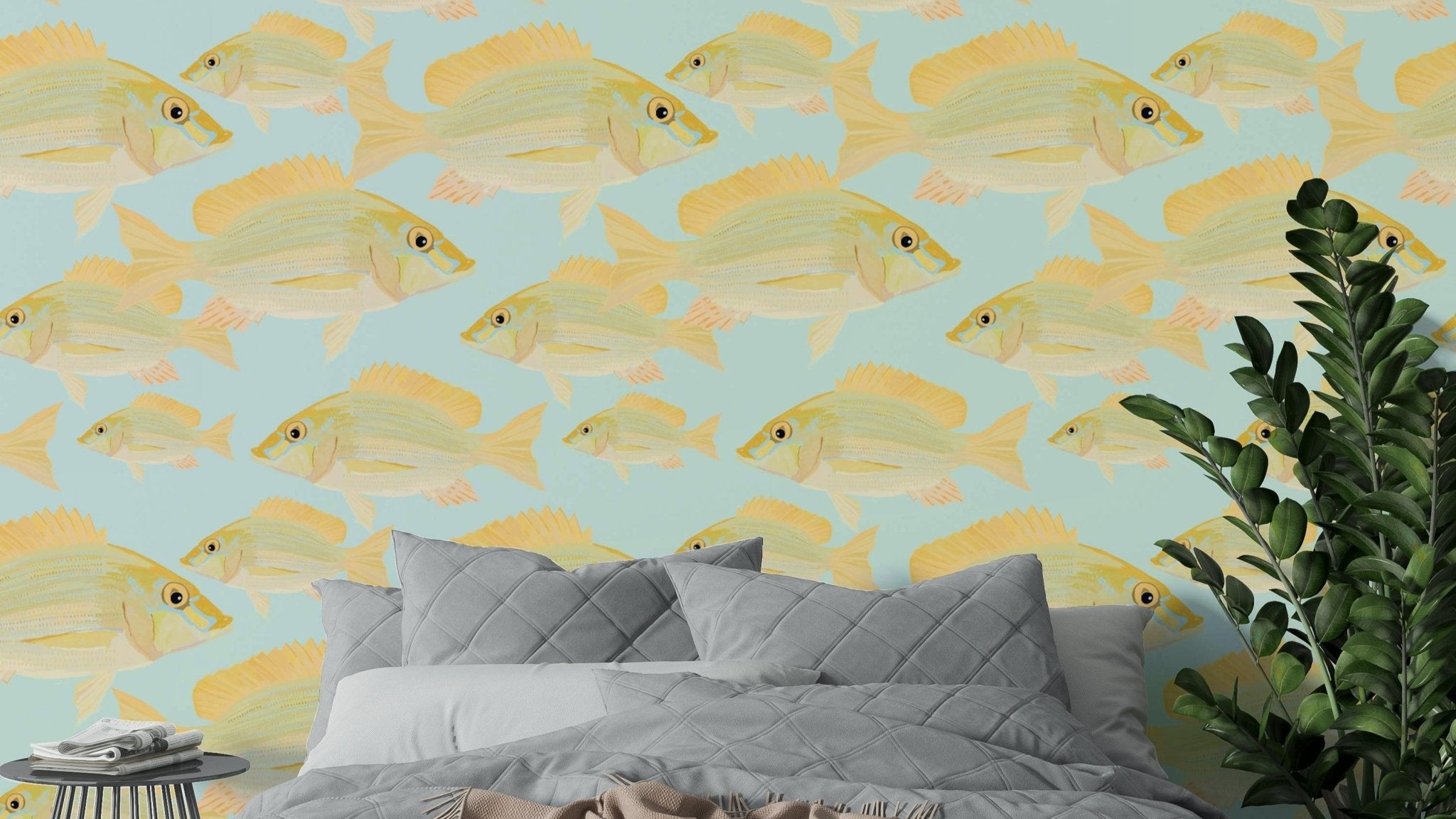 Sand Bream Fish Mural – Vintage Coastal Wallpaper