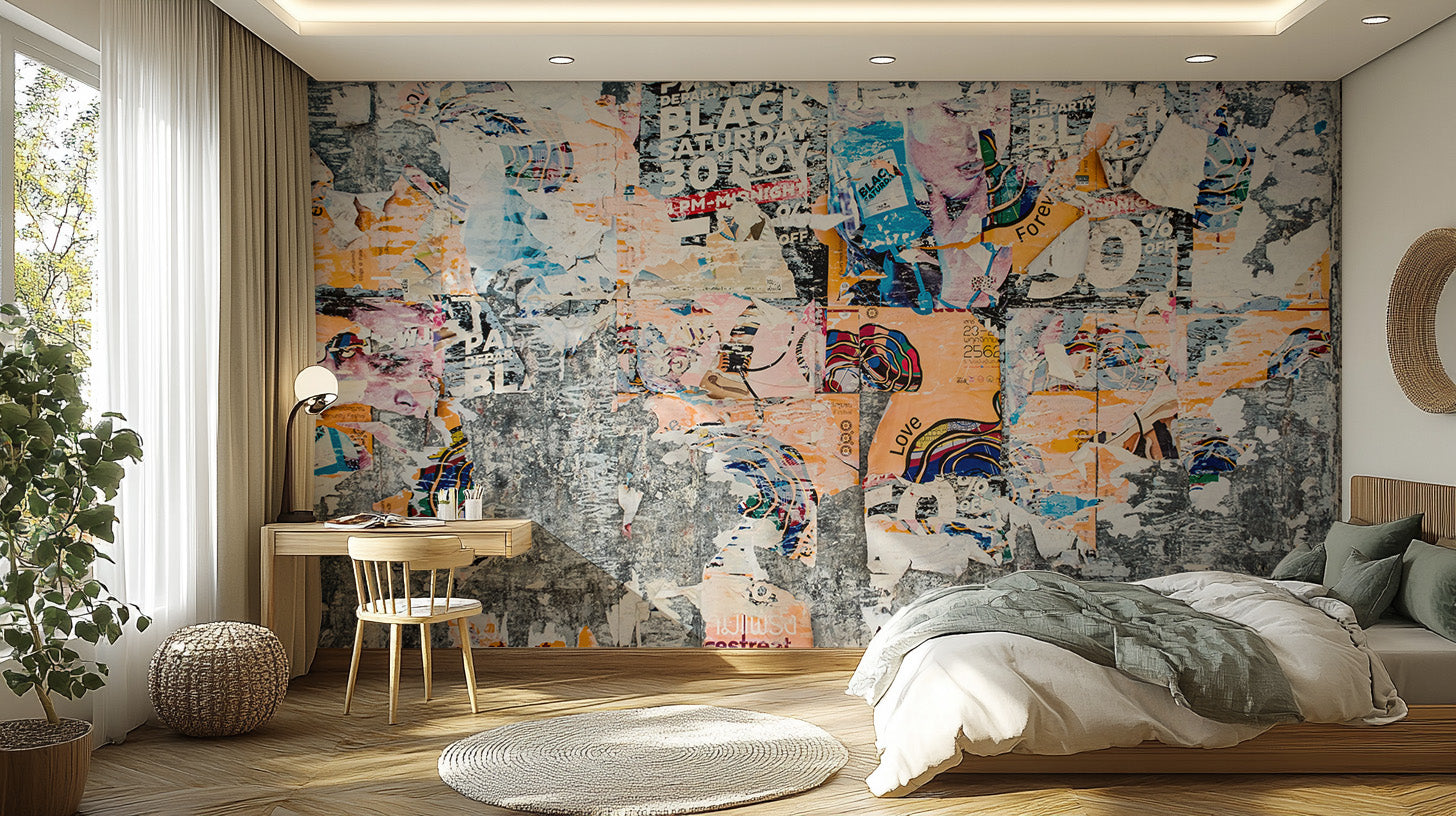 Abstract Patchwork Urban Wallpaper Mural | AU